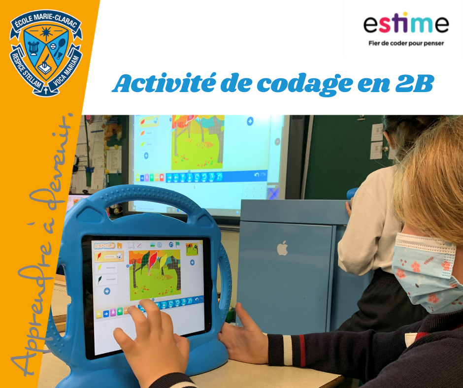 Activité de codage en 2B - École Marie-Clarac